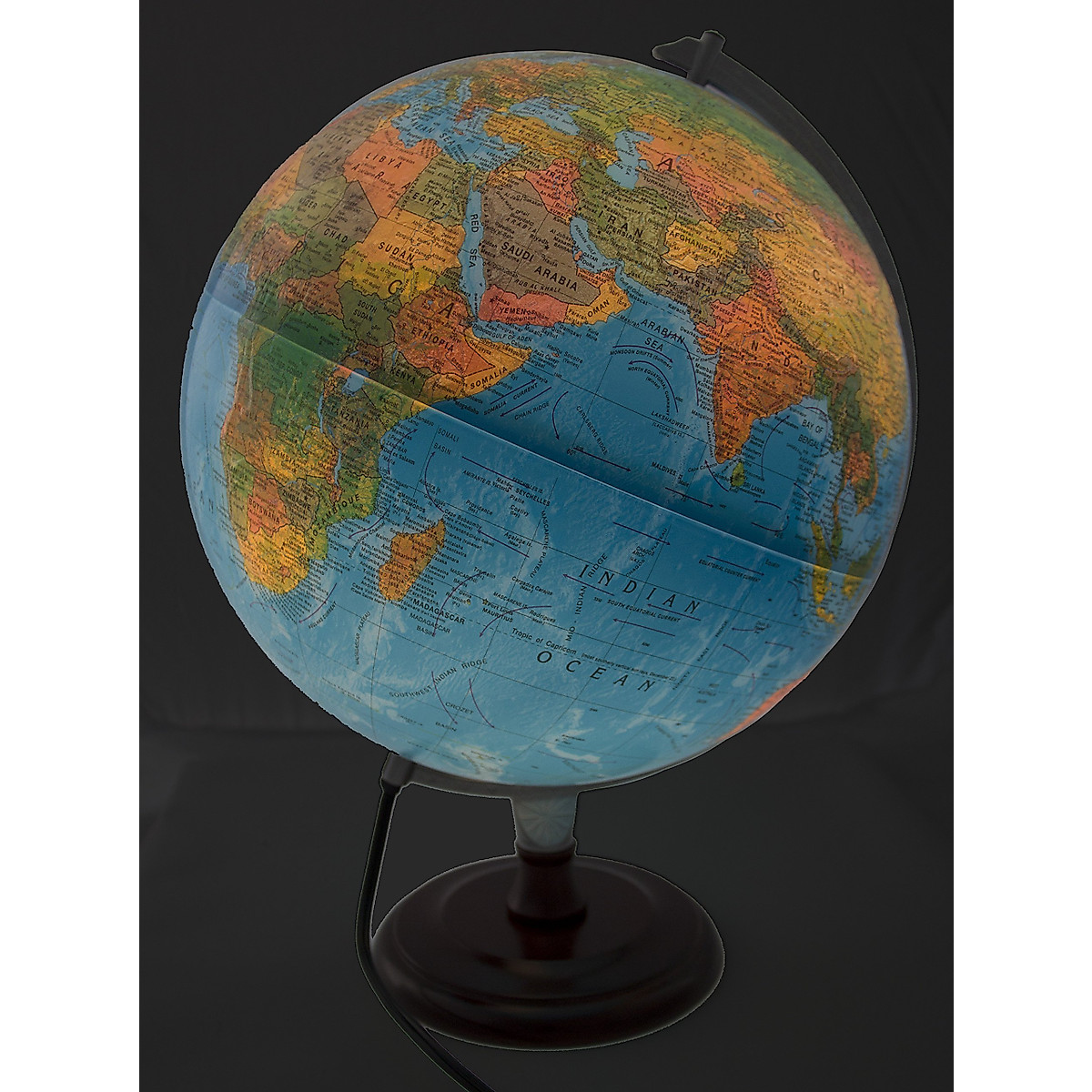 Replogle Toledo Blue Ocean Illuminated Desktop Globe with Hardwood Cherry Finish Base (12"/ 30cm diameter)