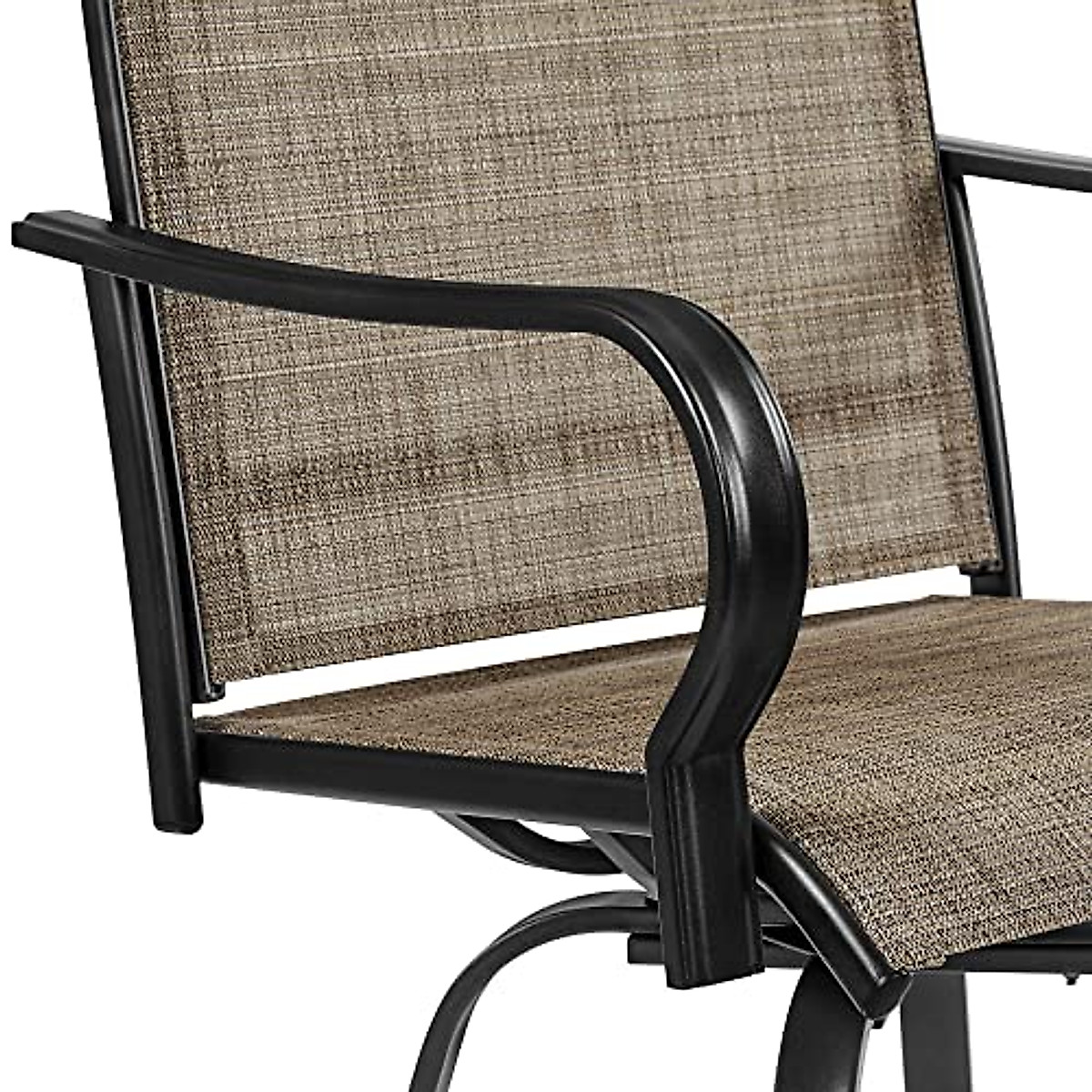 Yaheetech Outdoor Swivel Bar Stools, Set of 2 All-Weather Bar Height Patio Chairs Furniture for Garden Backyard, Bronze