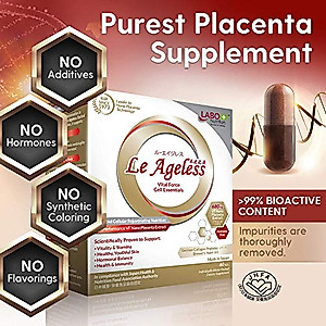 LABO Nutrition Le Ageless Capsule + Le Revital Serum, Placenta Cell Rejuvenating Therapy from Japan, Enhanced with Nano Collagen Placenta Extract, Support Healthy Aging, Reduce Wrinkles, Dark Spot