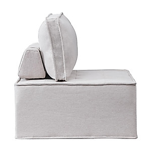 BALUS Modular Sectional Sofa Couch, 6 Seater Cozy Portable Couches, Armless Floor Sofa Couch, Soft Fabric Sofa Bed for Bedroom, Living Room and Sturdy Room, Free Combination, 6 PCS Beige