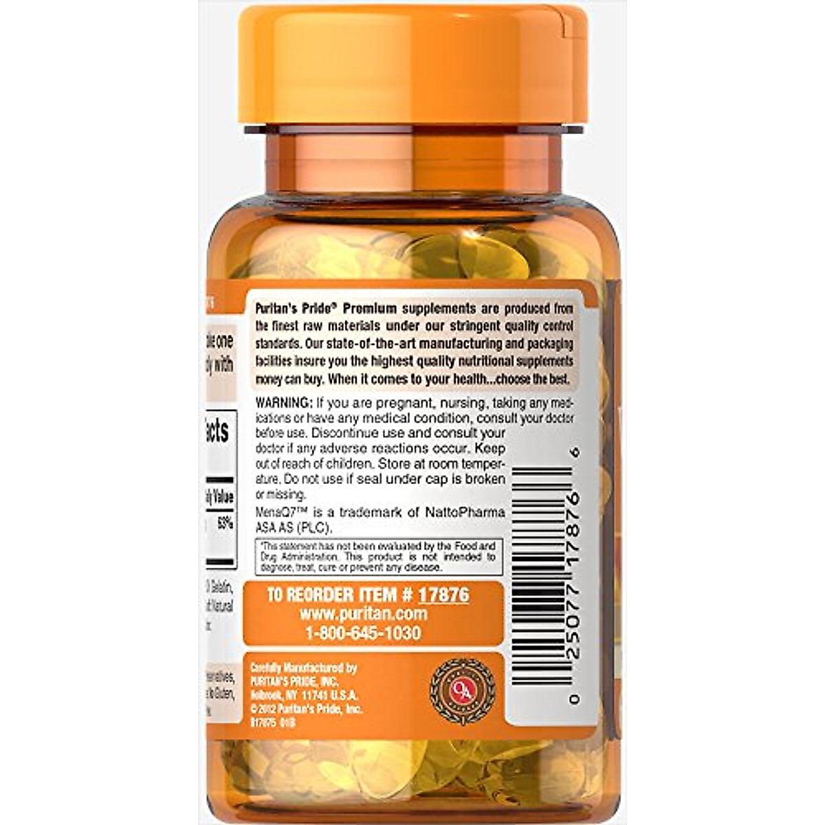 Puritans Pride Vitamin K-2 Menaq7 50 Mcg