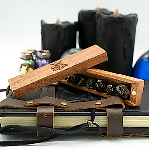 TINY GREMLIN – Cherry Wood Single Set Dice Storage Case with Magnetic Lid - Box Holds 7 Polyhedral (Metal, Resin, or Plastic) Dungeons and Dragons (DND-D&D) Role Playing Games (RPGs) Pathfinder etc.