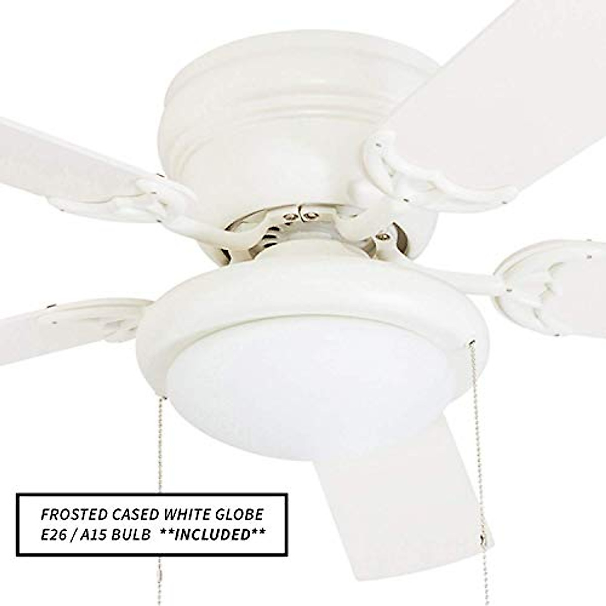 Portage Bay 50254 Hugger 52" White West Hill Ceiling Fan with Bowl Light Kit
