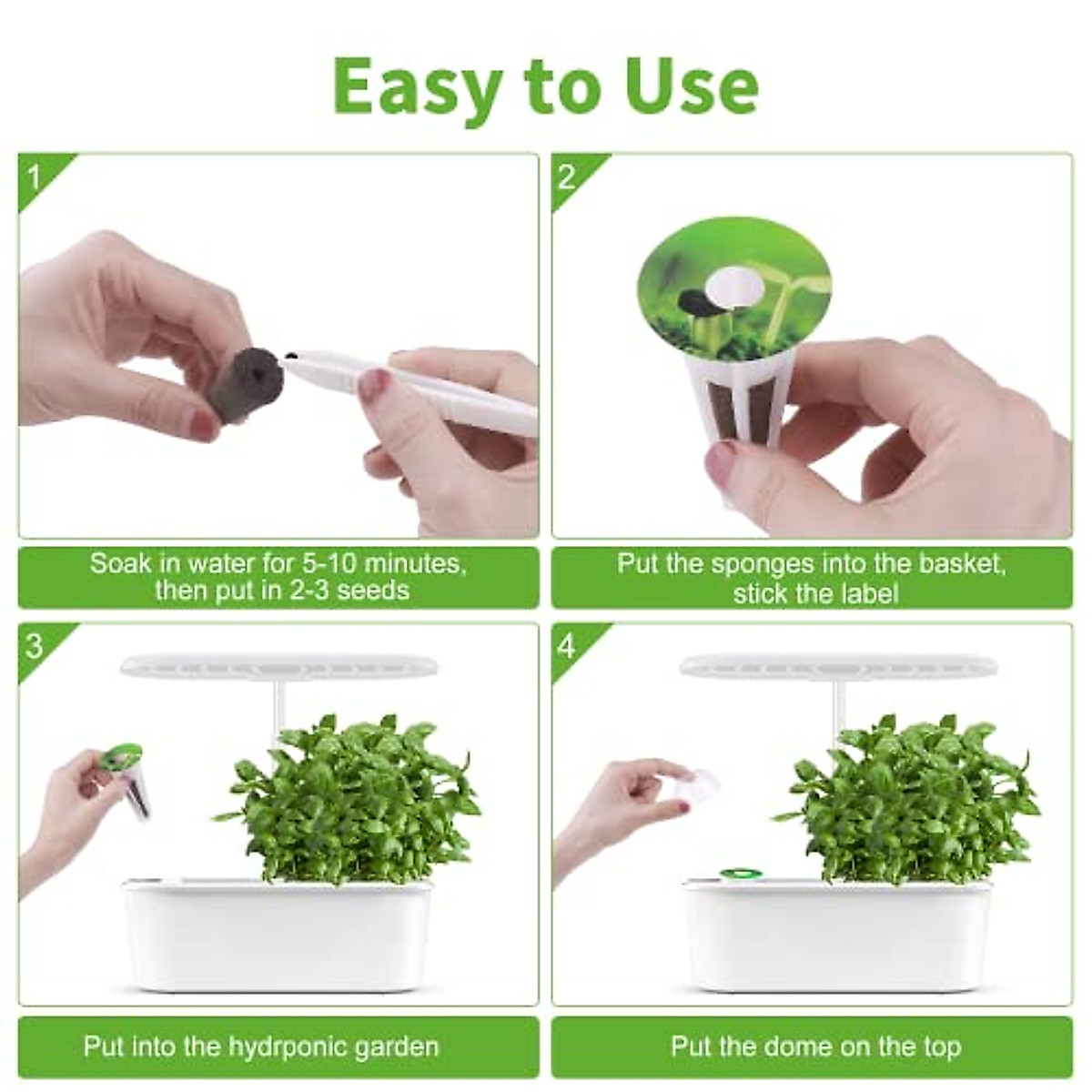 121 Pcs Seed Pod Kit for AeroGarden, Hydroponics Garden Accessories for Hydroponic Growing System, Grow Anything Kit with 30 Grow Sponges, 30 Grow Baskets, 30 Pod Labels, 30 Grow Domes, 1 Tweezer