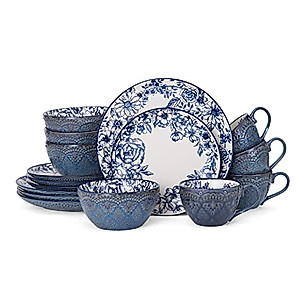 Pfaltzgraff Gabriela Blue 16-Piece Dinnerware Set, Service for 4