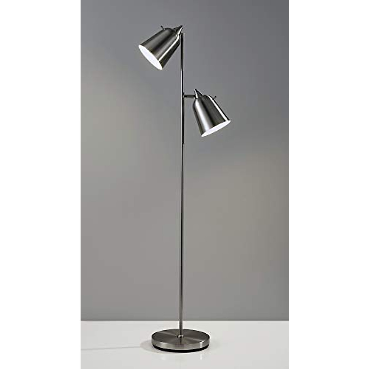 ADESSO 3237-01 Floor-Lamps, Matte Black/Antique Brass