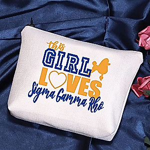 POFULL 1922 Sorority Paraphernalia Gift Greek Sorority Gift for Women This Girl Loves Sigma Gamma Rho Cosmetics Bag (This Girl Loves Sigma bag)