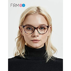 Firmoo Blue Light Blocking Glasses Vintage Cat Eye Computer Reading Eyeglasses with Magnification(Pattern, 1.50)