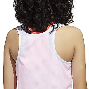 adidas womens Tech Crop White/Signal Pink Large