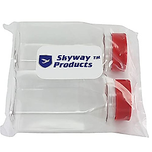 Skyway Supreme Large 16 OZ Clear Plastic Spice Bottles Seasoning Containers Jars - Set of 2 - Flap Cap with Pour and Sifter Spice Shaker - Durable Refillable Perfect For Herbs Spices Rubs - BPA Free