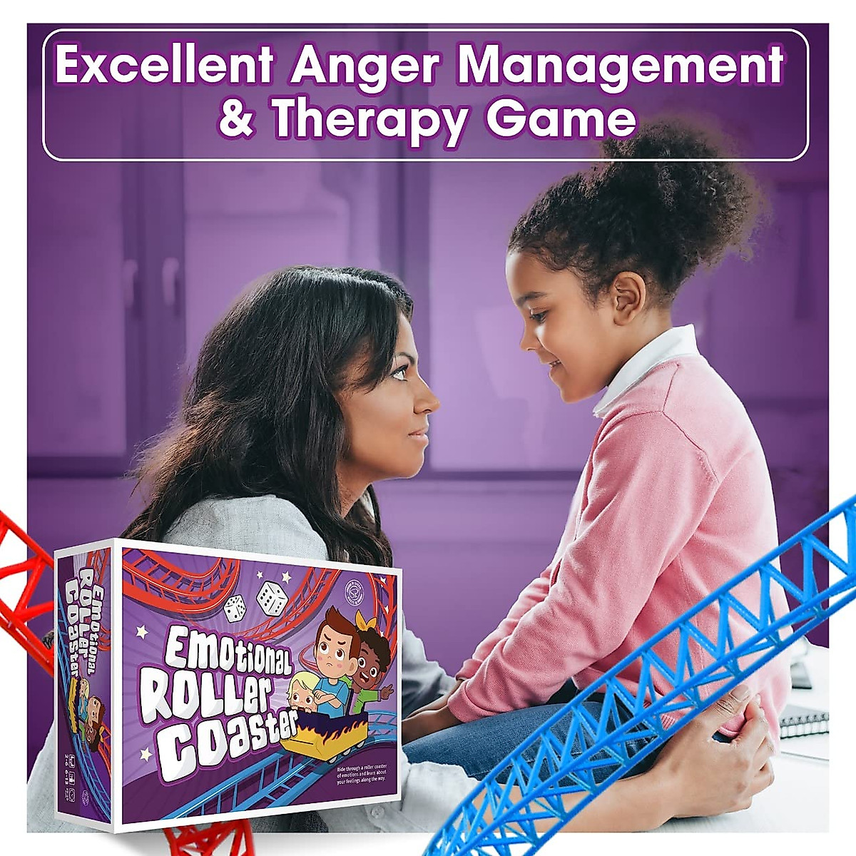 Emotional Rollercoaster | Anger Management Board Game For Kids & Families | Therapy Learning Resources | Anger Control Card Game | Emotion Board Games Games For Kids ages 4-8 -12 | Social Emotional
