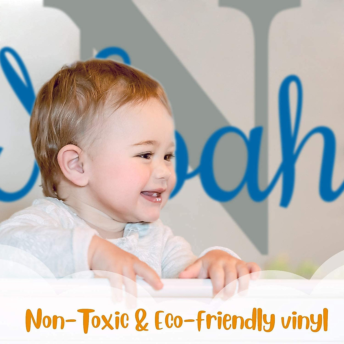 crypto, Multiple Font Custom Name & Initial Nursery Wall Decal - Mural Wall Decal Sticker for Home Children's Bedroom, Car & Laptop (OP002)