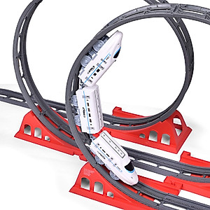 FUN LITTLE TOYS 45 PCs Tracks Sets Toys for Kids, Flexible Railway Tracks Roller Coaster Playset, Batteries Operated Toy Train with Light and Sound, Gift for 3 4 5 6 Years Old Toddlers Boys and Girls