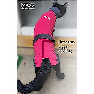MAXX CAT E Collar Alternative Medical Pet Clothing Recovery suit for Cats After Surgery Wear Wound Bandage Protection Anti Anxiety Body Wrap (S, Pink)