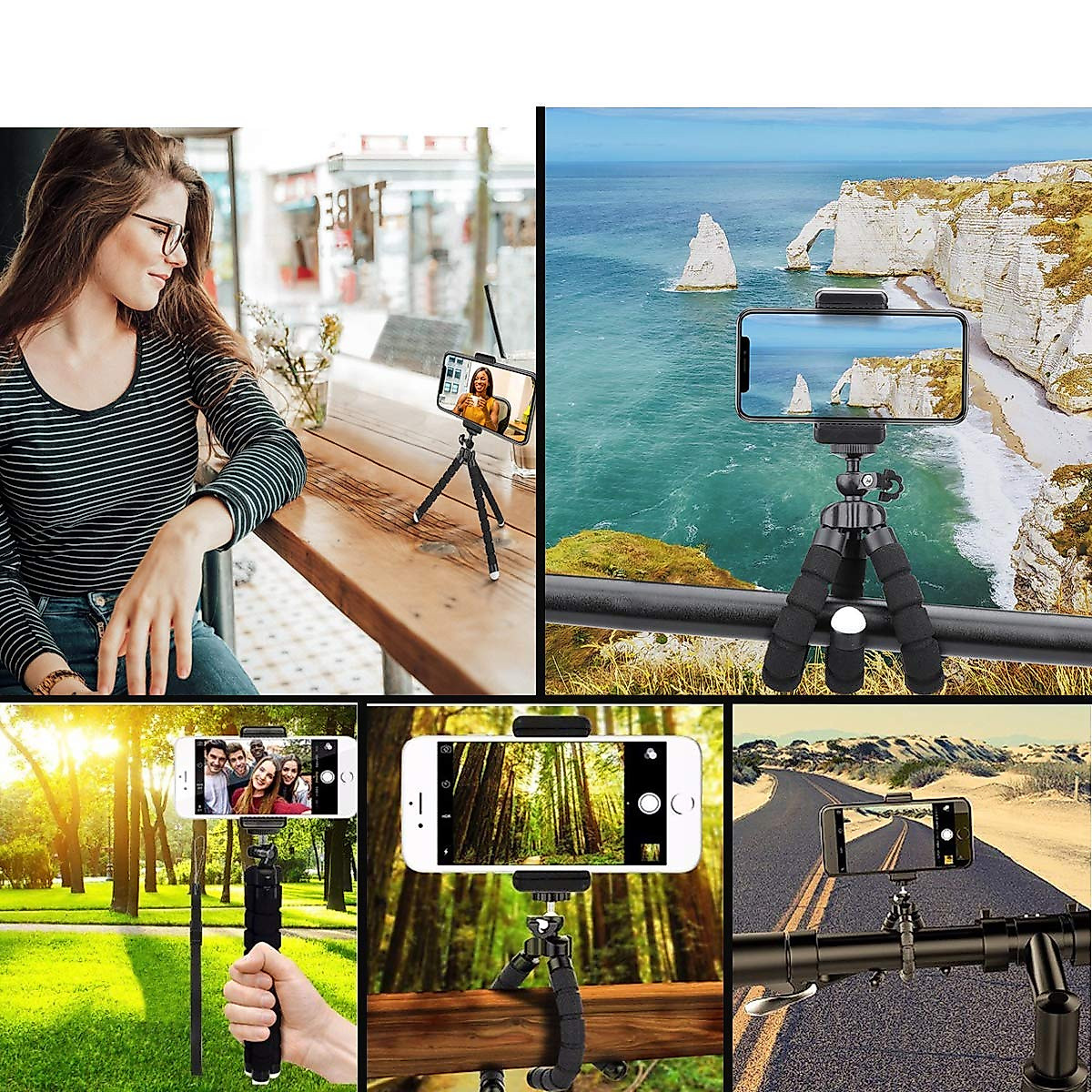 GearFend 6.5” Flexible Universal Tripod, Smartphone Tripod Mount Compatible with All Smartphones Plus Microfiber Cloth