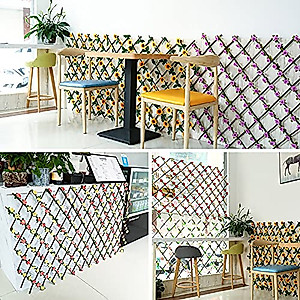 SMLJFO Artificial Sunflower Privacy Fence Screen Plant Vine Hanging Garland Ivy Leaf Stretchable Fence for Home Garden Porch Patio Home Decor/Yellow 15.7in