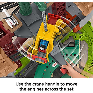 Thomas & Friends Multi-Level Toy Track Set, Trains & Cranes Super Tower with Thomas & Percy Engines for Preschool Kids Ages 3+ Years​ (Amazon Exclusive)