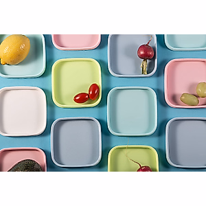 PrepCube Food Storge Continer with Silicon Lid Airtight -4PC Set, BPA-Free, Stackable Freezer Storge, Leftovers Storge, Prep Meal Storge, Kitchen and Pantry Organization Leakproof