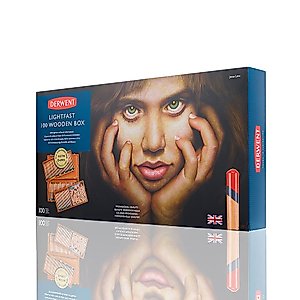 Derwent Lightfast Colour Pencils, Professional Quality, Wooden Box Set of 100, 2305693