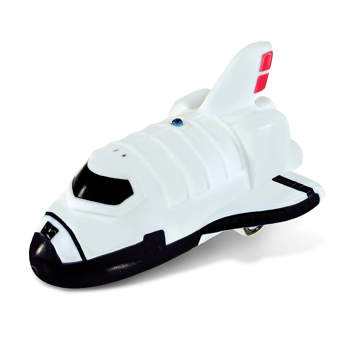 DolliBu Space Shuttle Bath Buddy Squirter - Floating Space Shuttle Rubber Bath Toy, Fun Water Squirting Bathtime Play for Toddlers, Space Plane Toy for Bathtub, Beach, & Pool for Girls & Boys 3 Inch