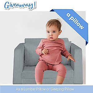 MeMoreCool Kids Couch Fold Out, Flip Out Kids Sofa Chair, Foldable Toddler Couch for Girls Boys, Children Convertible Sofa to Lounger Pull Out Kids Couch for Playroom, Folding Toddler Sofa