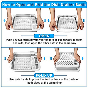 Seropy Roll Up Dish Drying Rack Over The Sink Drying Rack for Kitchen Counter, Rolling Dish Rack Over Sink Mat and Collapsible Dish Drying Rack Portable Dish Drainers for Kitchen Counter
