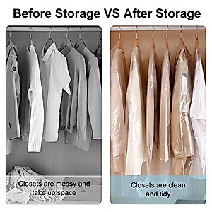 BEISHIDA 20pcs 60 Inch Plastic Garment Bag Dry Cleaner Bags Clear Plastic bag Dry Cleaning Laundry Bags for Clothes Cover Hanging Clothes Clothes Storage for Long Dresses Skirt Coat Suit Shirt Jacket