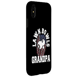 iPhone X/XS American Flag Fingerprint Patriotic Lawn Bowls Grandpa Case