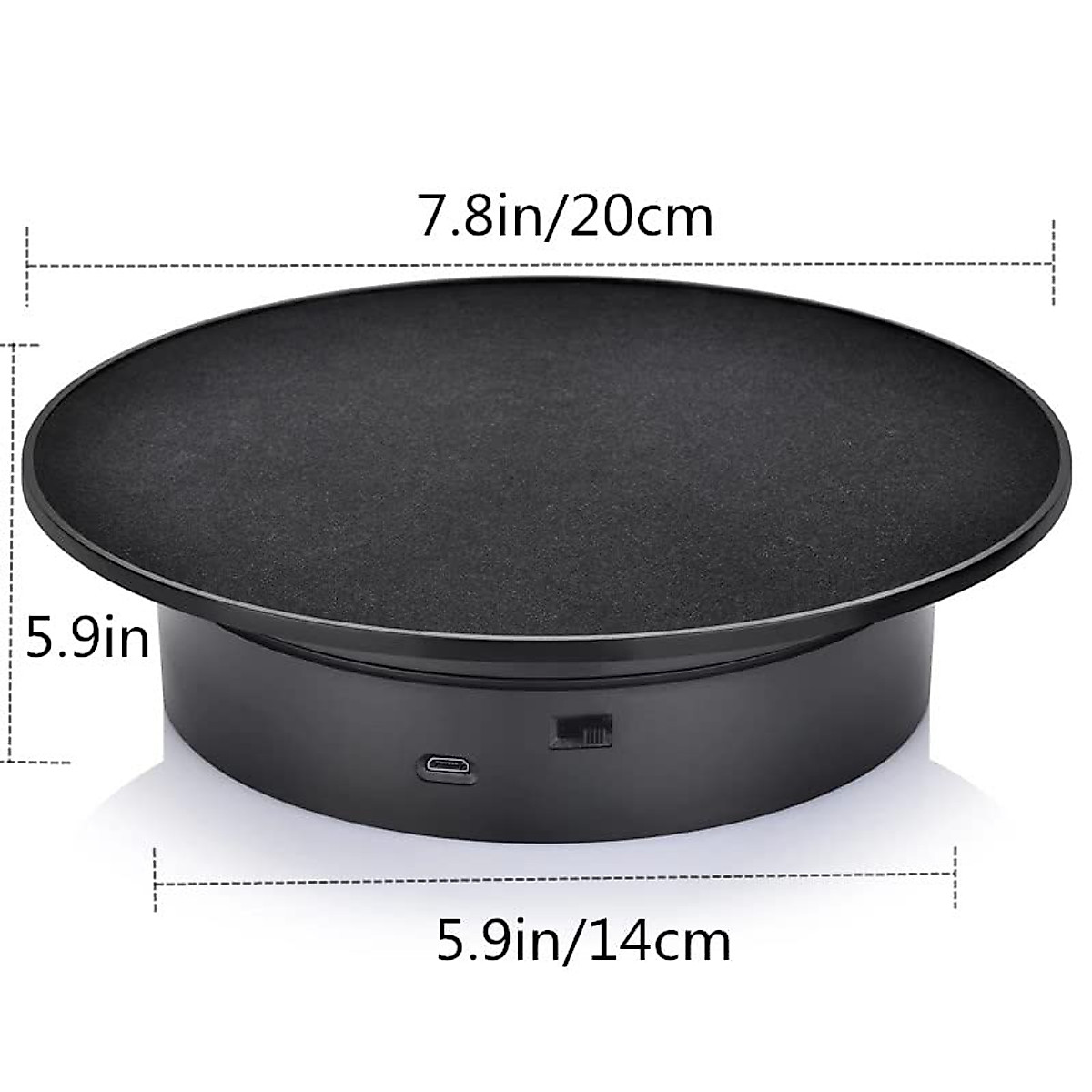 Motorized Rotating Display Stand Automatic Revolving Platform ideal for 360 Degree Images, Product Display, Cake Display Photography Turntable for Product (Black)