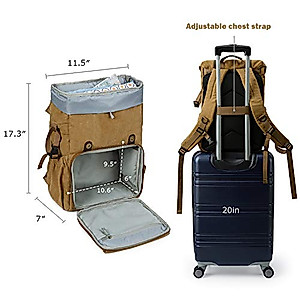 BAGSMART Camera Backpack, DSLR Camera Bag, Waterproof Camera Bag Backpack for Photographers, Fit up to 15" Laptop with Rain Cover and Tripod Holder, Khaki