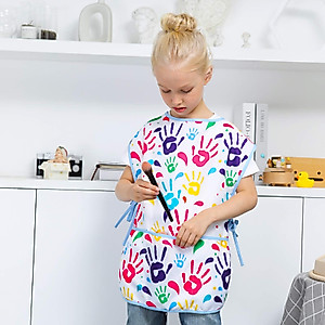 Fiodrimy 2 Pack Kids Art Smock, Waterproof Artist Painting Aprons, Sleeveless Children Art Smocks with Pockets for Age 2-7 Years