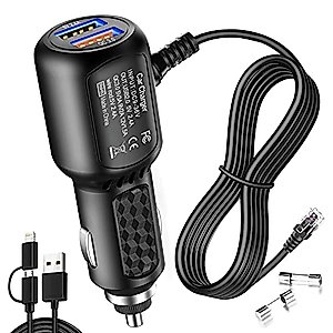 Radar Detector Power Cord,for Uniden Escort Valentine Beltronics Passport Cobra etc Radar Detector,with Dual USB QC3.0 Quick Charger（RJ11