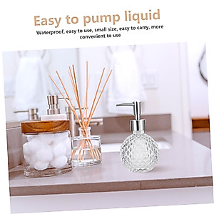 Cabilock 3 Pcs Lotion Bottle Glass Pump Bottles Shower Dispenser Bottles Shower Bottles Refillable Portable Bottle Cover Shampoo Dispenser Dish Soap Dispenser Glass Bottle Hand Travel Gel