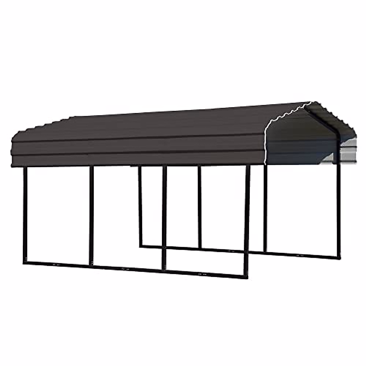 Arrow Sheds Amazon Exclusive 10' x 15' x 7' 29-Gauge Carport with Galvanized Steel Roof Panels and Enclosure Kit, Charcoal