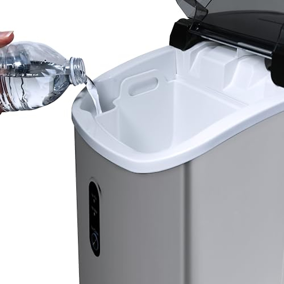 Newair Nugget Countertop Ice Maker Machine | 26 lbs. | Sonic Ice Maker in Stainless Steel, Self-Cleaning Function, Refillable Water Tank, Perfect Canes Ice for Kitchens, Offices, Home Coffee Bars