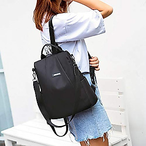 Women Backpack Purse PU Washed Leather Backpack, Mini Backpack Purse Fashion Ladies Satchel Travel Shoulder Bags Black