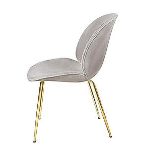 GIA Contemporary Dining Chair with Velvet Upholstery, Qty of 2, Light Gray