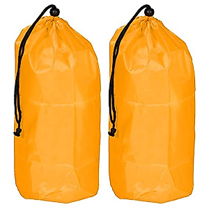PATIKIL Clothes Storage Drawstring Bag, 2 Pack Ultra Large Clothes Blankets Organizer Bag with Strap for Camping Travel, Yellow