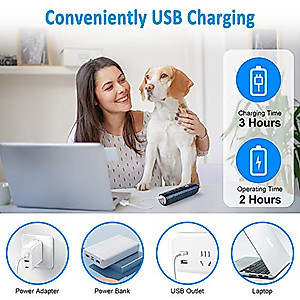 Casfuy Dog Nail Grinder with 2 LED Light for Large Medium Small Dogs - 3X More Powerful 2-Speed Electric Pet Nail Trimmer Rechargeable Quiet Painless Paws Grooming & Smoothing Tool (Dark Blue)