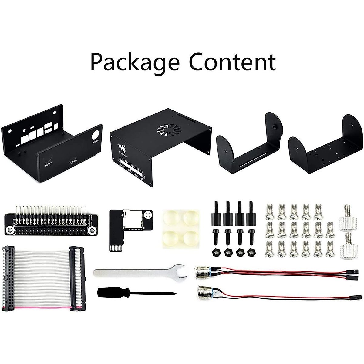 waveshare Metal Case (C) Enclosure for Jetson Nano Developer Kit and B01 Version with Camera Holder,Reset,Power Buttons Compatible IMX219 Series Camera,Wireless-AC8265,Cooling Fan