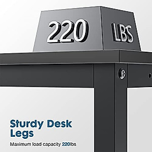 OLIXIS Computer Desk for Home Office Storage and CPU, 50 inch, Black