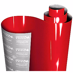 VViViD+ Ultra Gloss Metallic Candy Red Vinyl Car Wrap Premium Paint Replacement Film Roll with Nano Air Release Technology (1ft x 5ft)