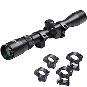 Rifle Scope, 3-9X32, 3-9X40, 3-9X50, Green Lens, Fast Focus Eyepiece, Free Ring Mounts, Air Rifle Scope, Optics Reticle Crosshair Scope (3-9X32)