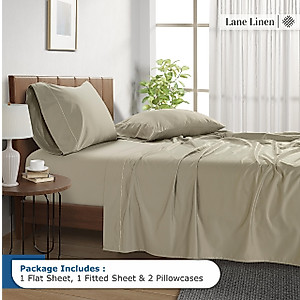 LANE LINEN 100% Egyptian Cotton Full Size Bed Sheets Set - 1500 Thread Count, 4 Pieces Set - Premium Sateen Weave Cotton Full Bed Sheets Set - 15" Deep Pocket Full Size Sheets Set - Linen