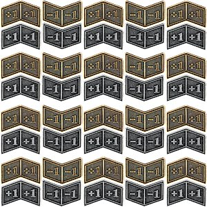 40 PCS Antique Metal Buff Counter Tokens with Velvet Bag Magic The Gathering Token Creature Stats or Loyalty Counters for MTG CCG Card Gaming Accessories, Black&Bronze