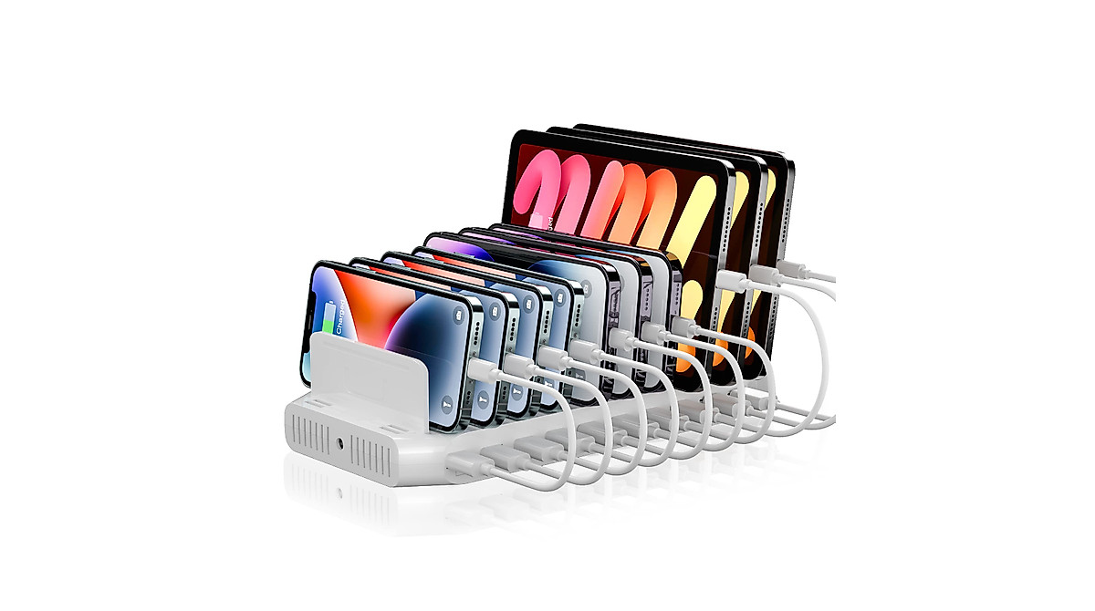 Alxum 60W 10-Port USB Charging Station for Multiple Devices
