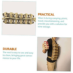 INOOMP Beer Vest Belt Outdoor Drink Holder Camping BBQ Grill Camping Accessories Beer Supply 12 Can Soda Belt Holster Beverage Holder Barbecue Accessories Beer Accessory Outdoor Beer Vest