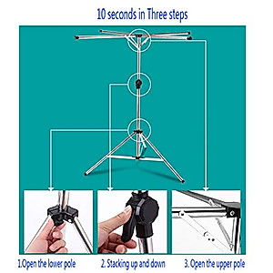 LXLTL Clothes Drying Racks Stainless Steel Clothes Airer Landing Folding Indoor and Outdoor Retractable Household Balcony Quilt Clothes Pole Can Bear 80kg,Without Storage Bag