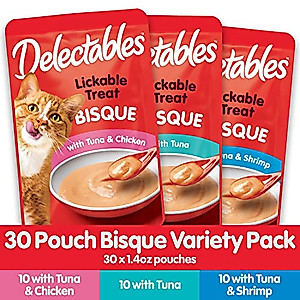 Hartz Delectables Bisque Variety Pack Lickable Cat Treat, 30 Count (Pack of 1)