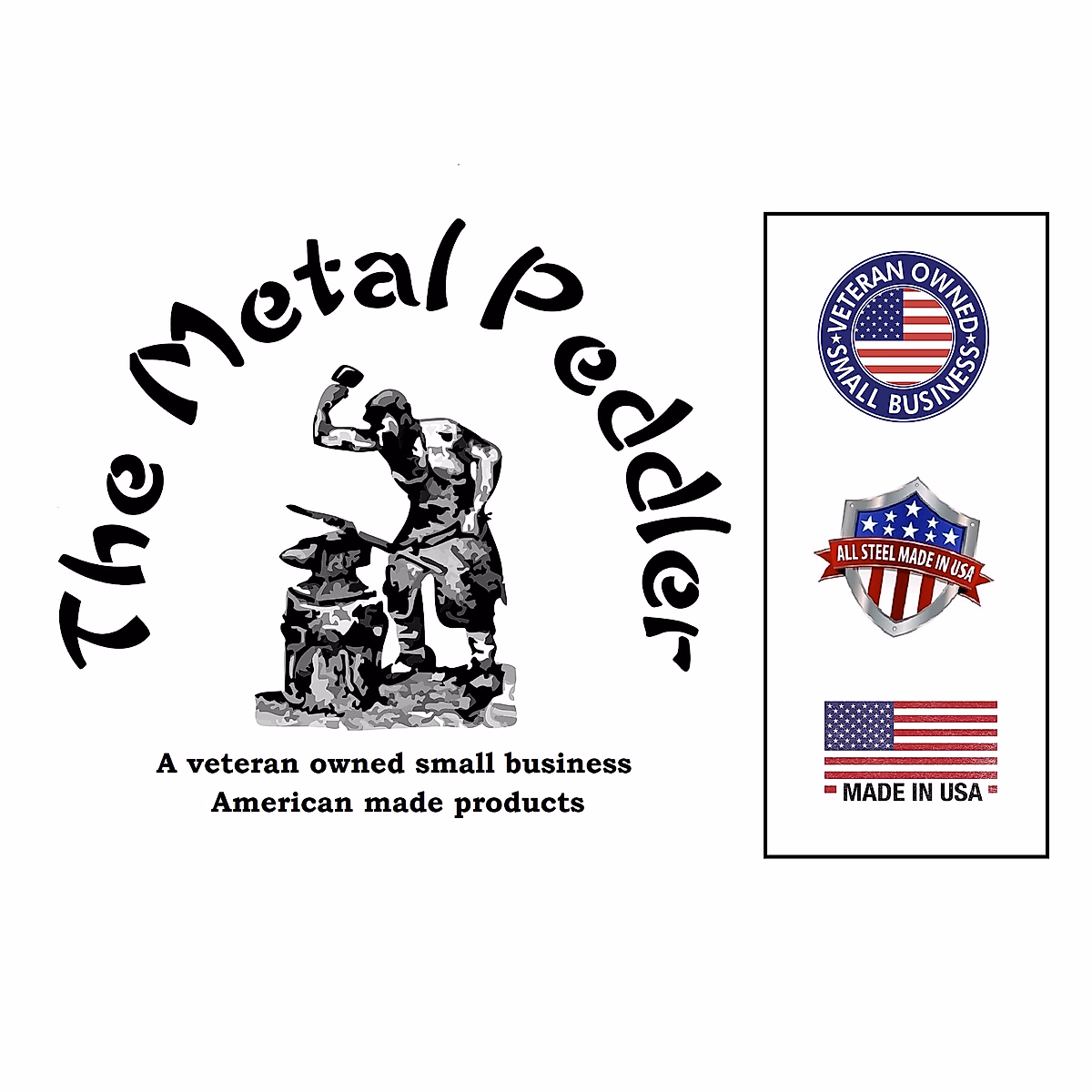 The Metal Peddler WOOF Key Rack Hanger & Dog Leash Holder- 9 inch Wide - Made in USA